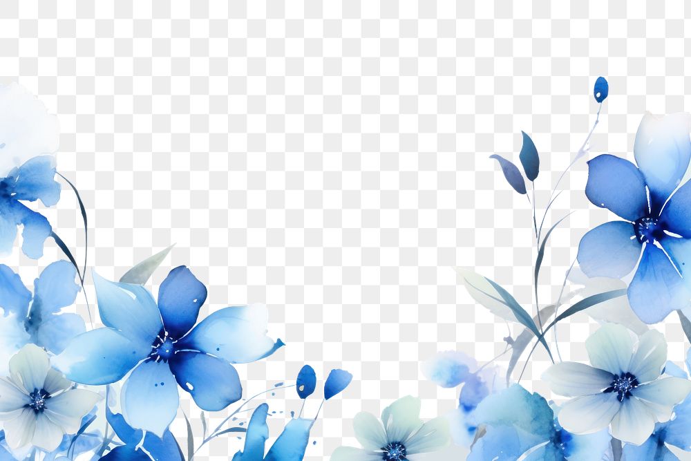 PNG Blue flowers nature pattern | Premium PNG - rawpixel