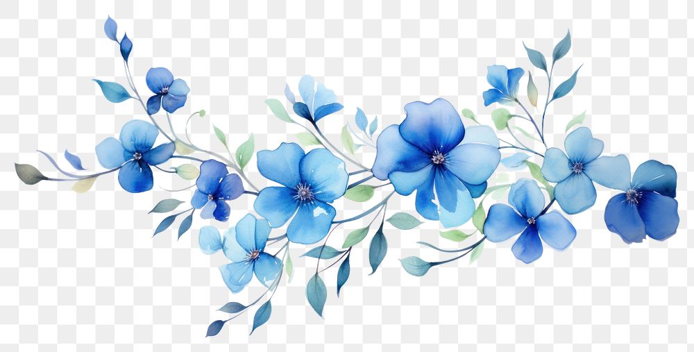 PNG Blue flowers pattern nature | Premium PNG - rawpixel