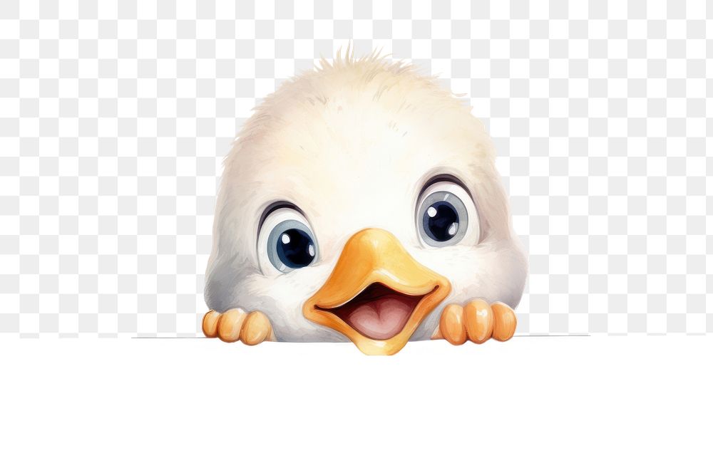 PNG Peeking cute white Duck | Premium PNG - rawpixel