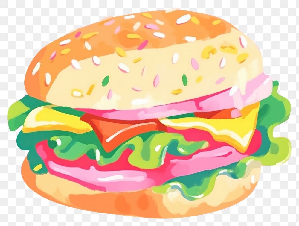 PNG Burger cartoon food hamburger. | Free PNG - rawpixel