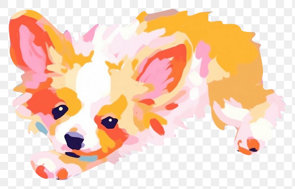 PNG Dog abstract painting cartoon. | Free PNG - rawpixel