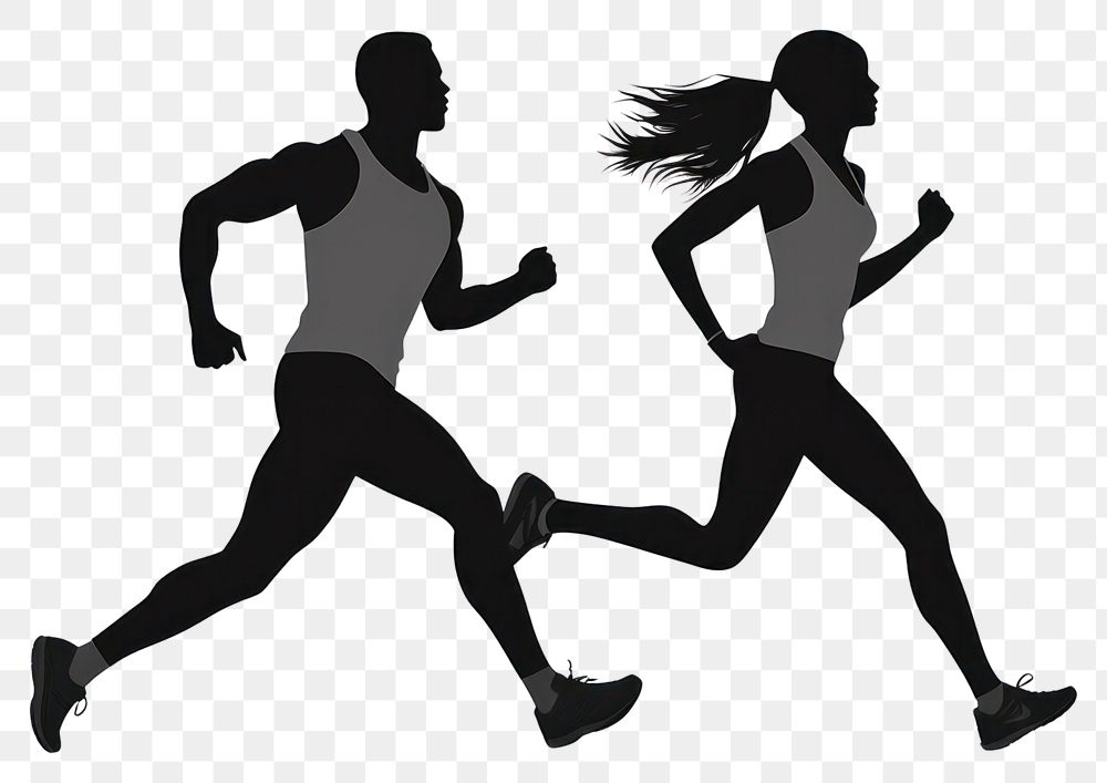 PNG Two people running silhouette | Premium PNG - rawpixel