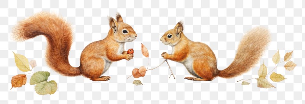 PNG Border illustration squirrels rodent | Free PNG - rawpixel