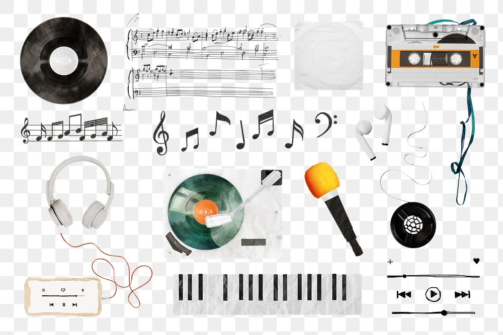 Aesthetic music png sticker set, | Premium PNG - rawpixel