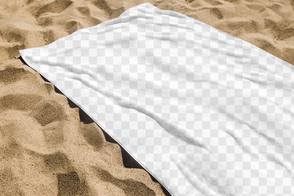 Png beach towel transparent mockup | Free PNG - rawpixel