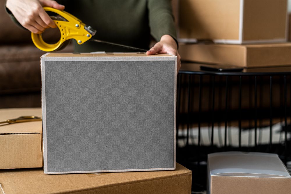 Parcel box transparent mockup png | Free PNG - rawpixel