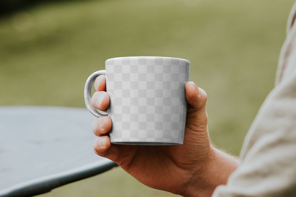 Mug png being held by a man | Free PNG - rawpixel