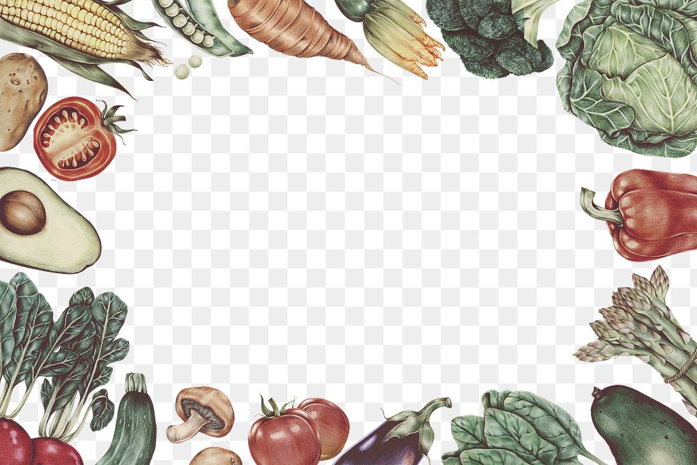 Fresh vegetables frame png hand | Free PNG - rawpixel
