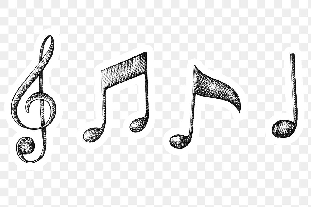 Musical note set sticker png | Premium PNG Sticker - rawpixel