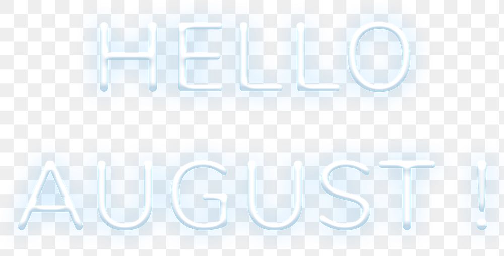 Hello August! png neon typography | Free PNG - rawpixel