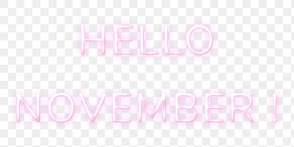 Neon Hello November! png typography | Free PNG Sticker - rawpixel