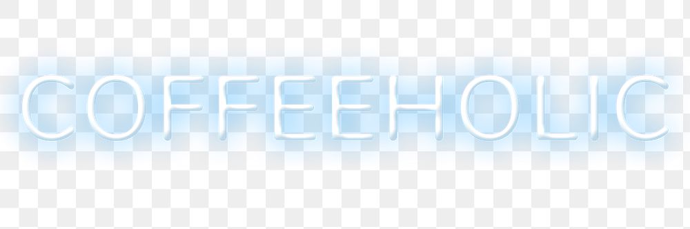 Glowing blue coffeeholic png retro | Free PNG - rawpixel