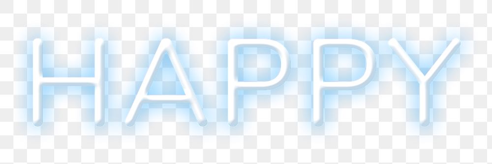 Glowing happy png blue neon | Free PNG - rawpixel