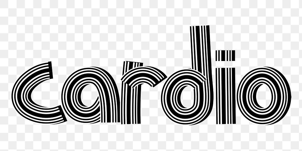 Retro png cardio word concentric | Free PNG Sticker - rawpixel