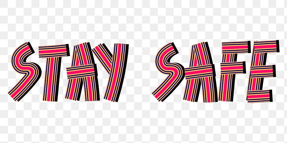 Retro stay safe png concentric | Free PNG Sticker - rawpixel