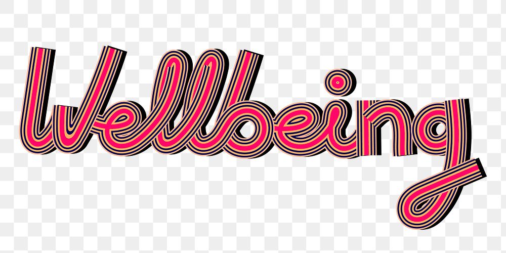 Retro png wellbeing word concentric | Free PNG Sticker - rawpixel