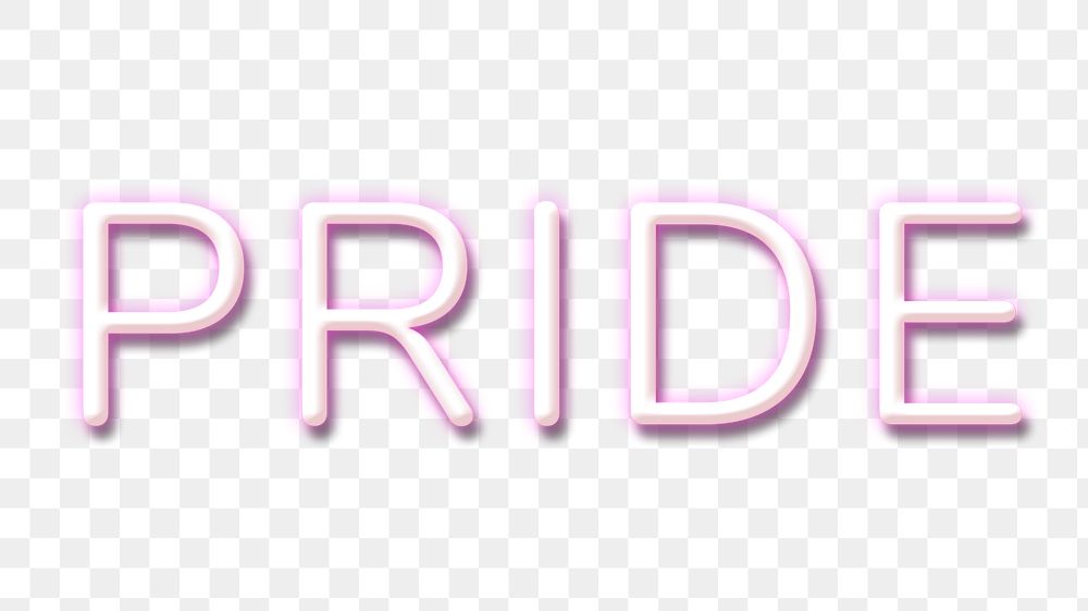 Pink neon word PRIDE typography | Free PNG - rawpixel