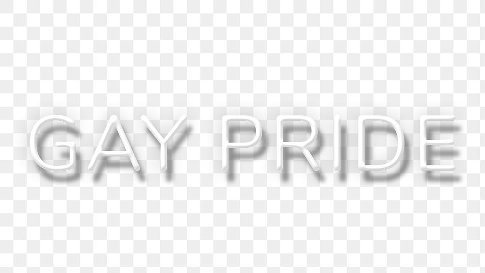 White neon word GAY PRIDE | Free PNG Sticker - rawpixel