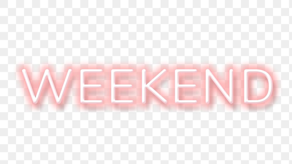 Pink neon word WEEKEND typography | Free PNG - rawpixel