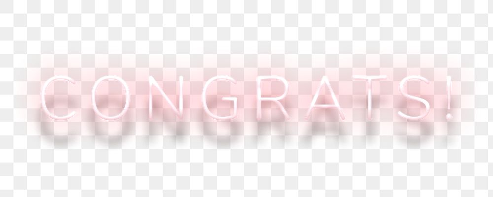 Glowing congrats pink neon typography | Free PNG Sticker - rawpixel