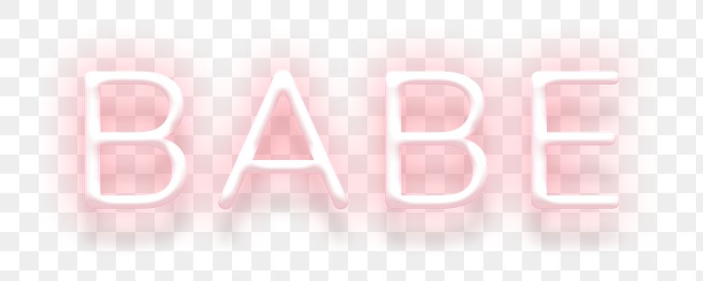 Glowing pink neon BABE typography | Free PNG Sticker - rawpixel