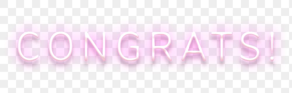 Glowing congrats purple neon typography | Free PNG Sticker - rawpixel