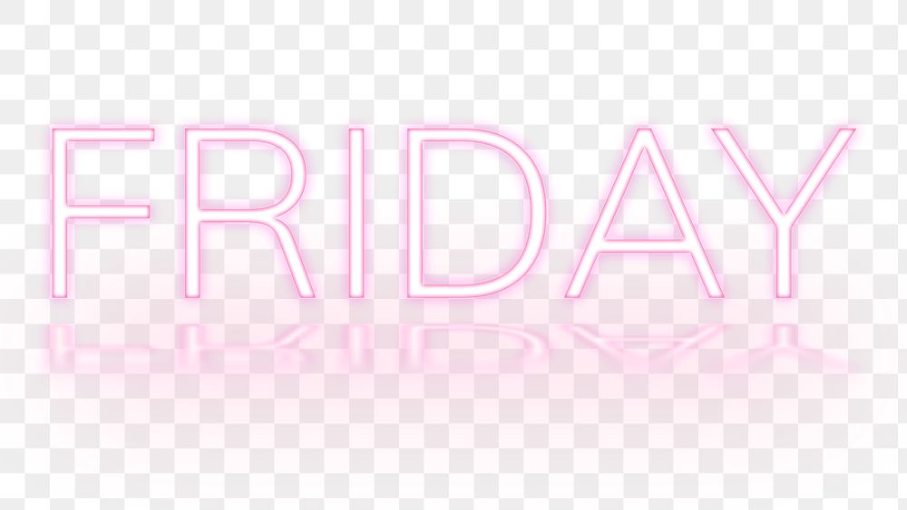 Pink png Friday text neon | Free PNG Sticker - rawpixel
