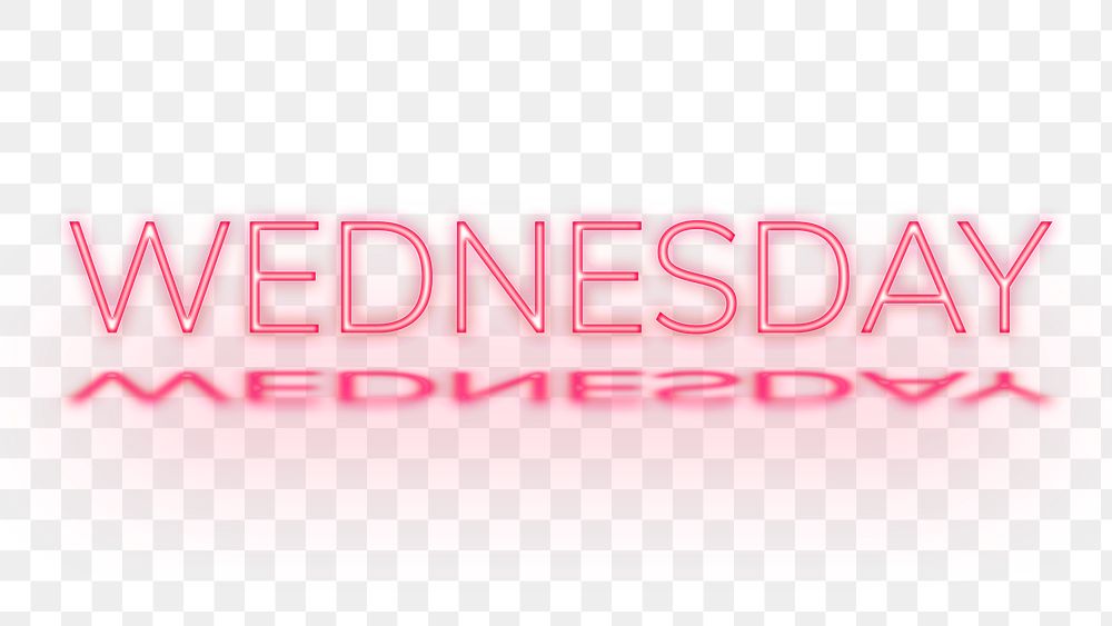 Wednesday text neon typography png | Free PNG - rawpixel