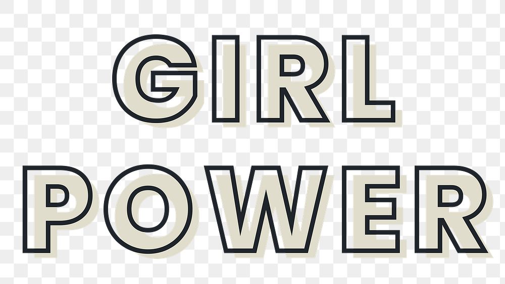 Girl power typography design element | Free PNG Sticker - rawpixel
