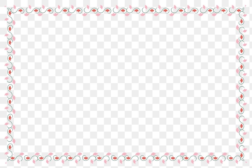 Pink and red floral frame | Free PNG - rawpixel