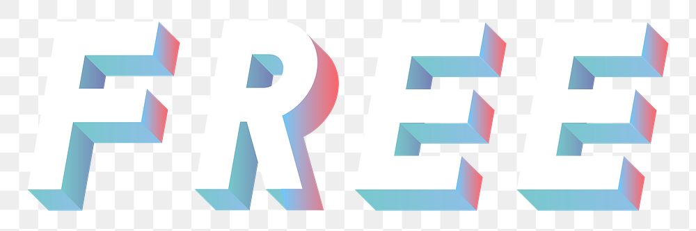 Isometric word Free typography design | Free PNG Sticker - rawpixel