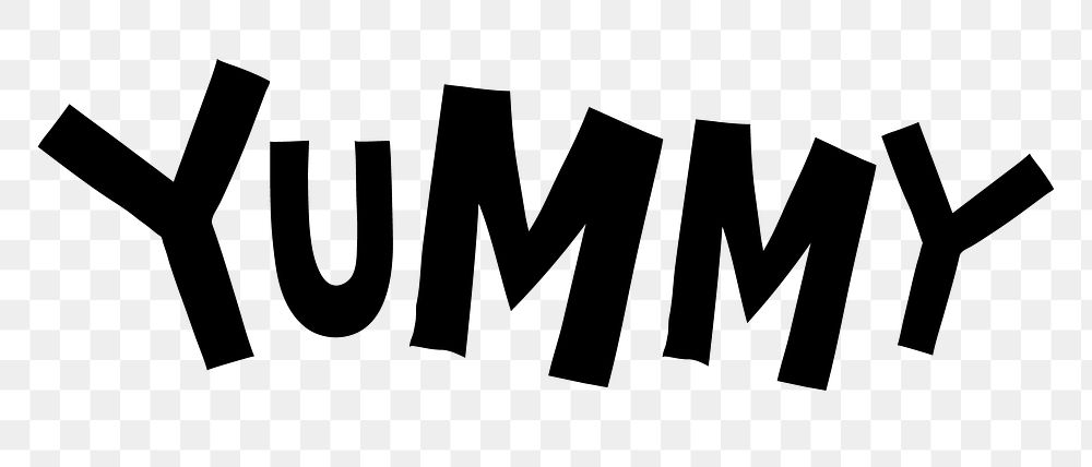 Yummy doodle typography design element | Free PNG Sticker - rawpixel