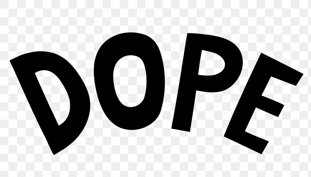 Dope doodle typography design element | Free PNG Sticker - rawpixel