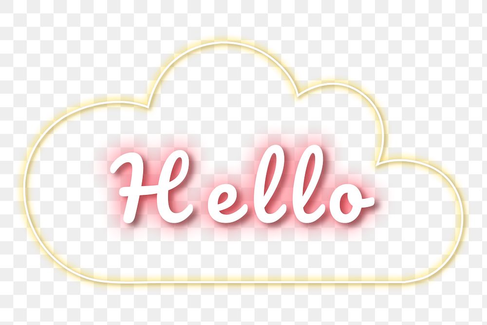 Hello png neon greeting typography | Free PNG - rawpixel