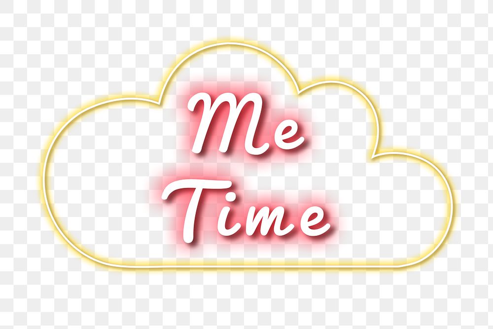 Me time neon glow png | Free PNG Sticker - rawpixel