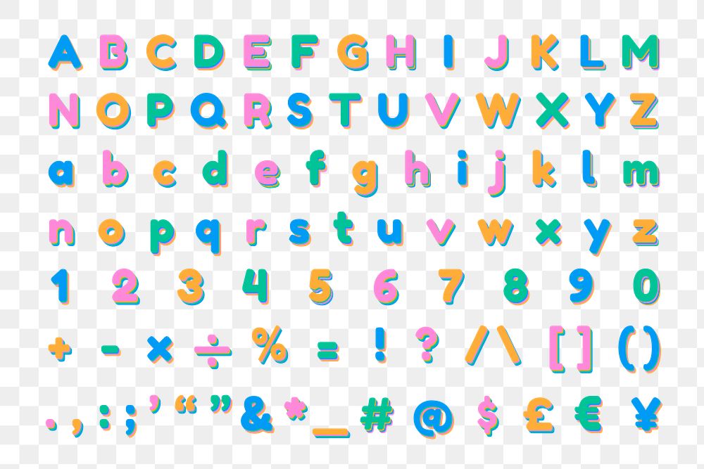 Png letter and sign set | Free PNG Sticker - rawpixel