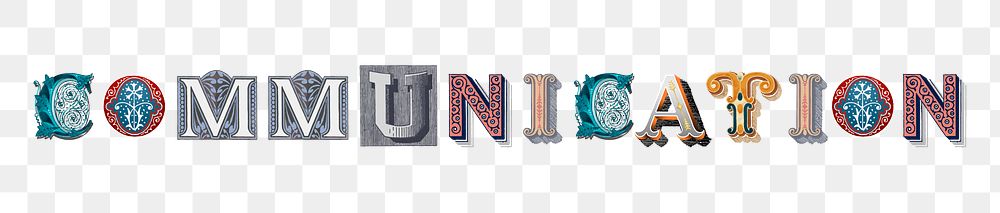 Communication word png antique victorian | Free PNG Sticker - rawpixel