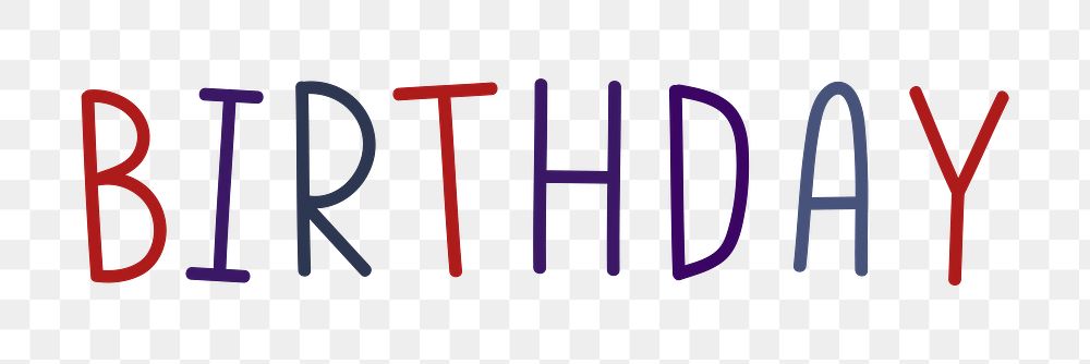 Png birthday colorful word typography | Free PNG Sticker - rawpixel