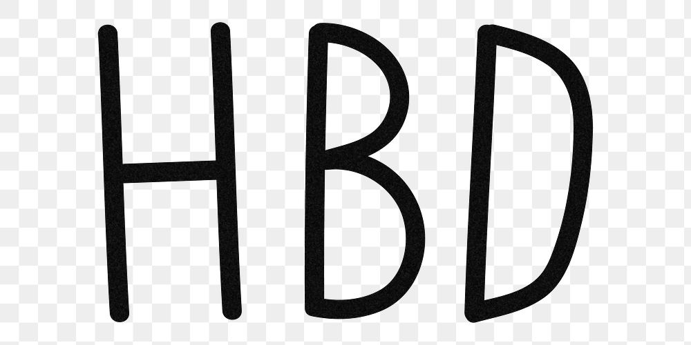 Png hbd typography black and | Free PNG Sticker - rawpixel