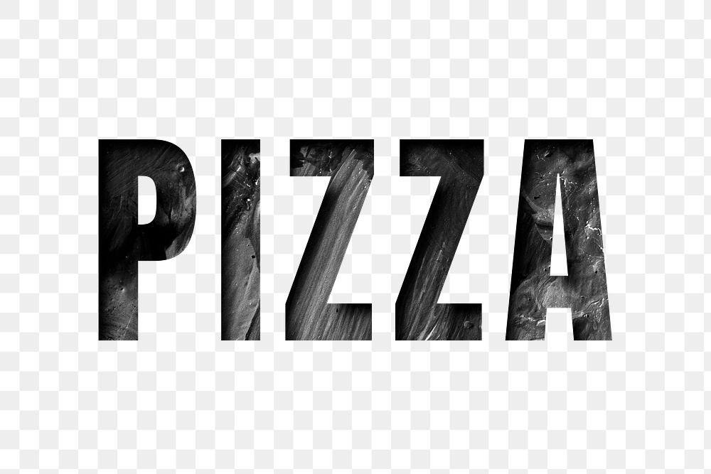 Pizza uppercase letters typography design | Free PNG Sticker - rawpixel