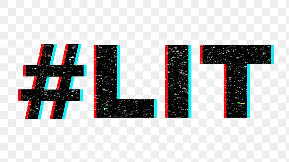 Hashtag LIT word png typography | Free PNG Sticker - rawpixel