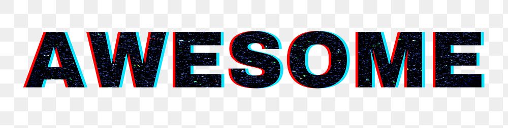Synthwave neon awesome png text | Free PNG Sticker - rawpixel