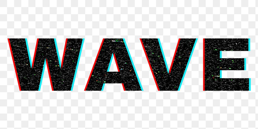 Blurred word WAVE png typography | Free PNG Sticker - rawpixel