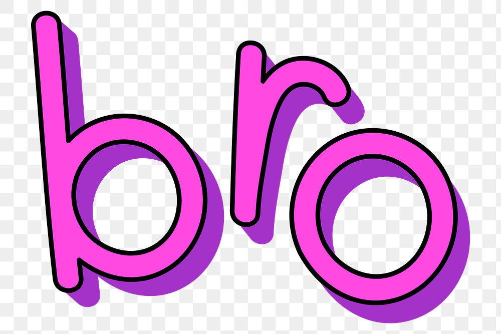 Purple bro typography design element | Free PNG Sticker - rawpixel