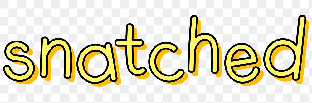 Yellow snatched typography design element | Free PNG Sticker - rawpixel