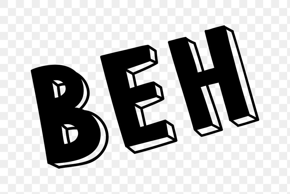 Beh png word art font | Free PNG Sticker - rawpixel