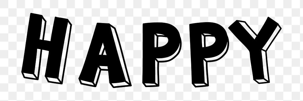 Happy png word typography font | Free PNG Sticker - rawpixel