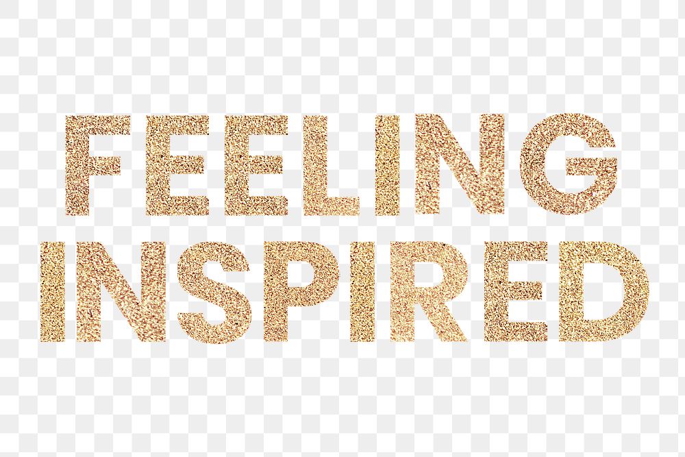 Glittery feeling inspired typography design | Free PNG Sticker - rawpixel