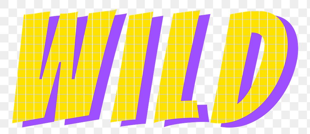 Word wild funky typography png | Free PNG Sticker - rawpixel