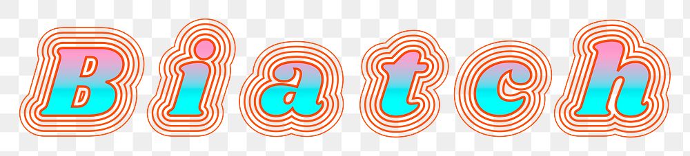 Biatch png retro font typography | Free PNG Sticker - rawpixel